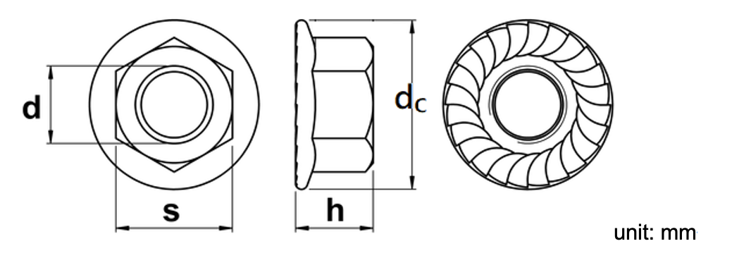 JIS B 1190 Serrated Flange Locknuts